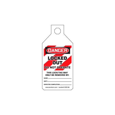 Accuform KDD166 Stopout® Tab Tags Danger Locked KDD166