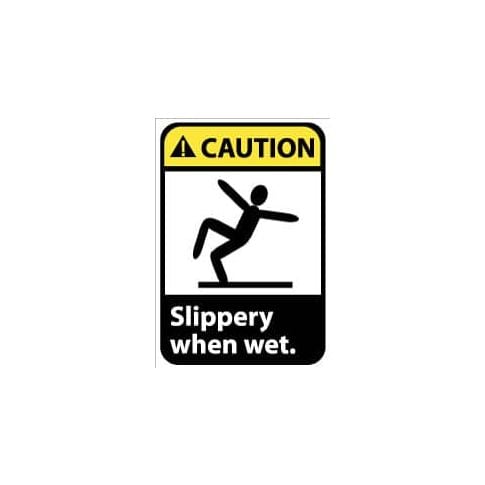 Accident Prevention Sign: Rectangle, "Caution, CGA14RB