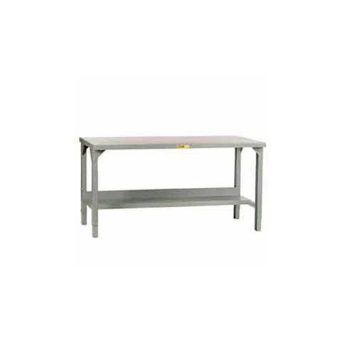 Little Giant® 84"W x 36"D Steel Square Edge Welded Workbench w/Open ...