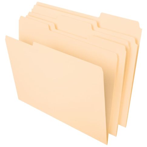Office Depot Brand File Folders, 1/3 Tab Cut, OD752 1/3